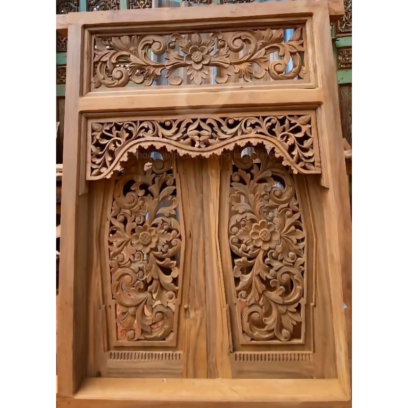 Jual Jendela Ukir Kayu Jati Lawas Joglo limasan jawa betawi | Shopee ...
