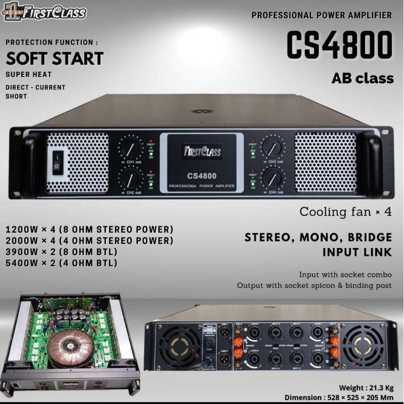 Jual jual FIRSTCLASS CS4800 PROFESSIONAL POWER AMPLIFIER FIRSTCLASS 4 ... Jual jual FIRSTCLASS CS4800 PROFESSIONAL POWER AMPLIFIER FIRSTCLASS 4 ...