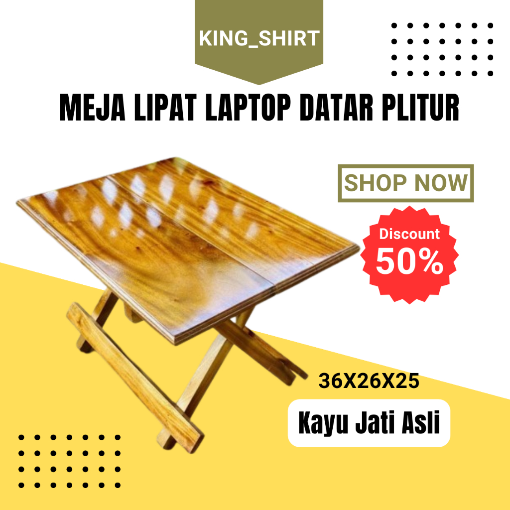 Jual GARANSI Meja Lipat Laptop Portabel Datar dan Meja Ngaji Kayu Jati ...