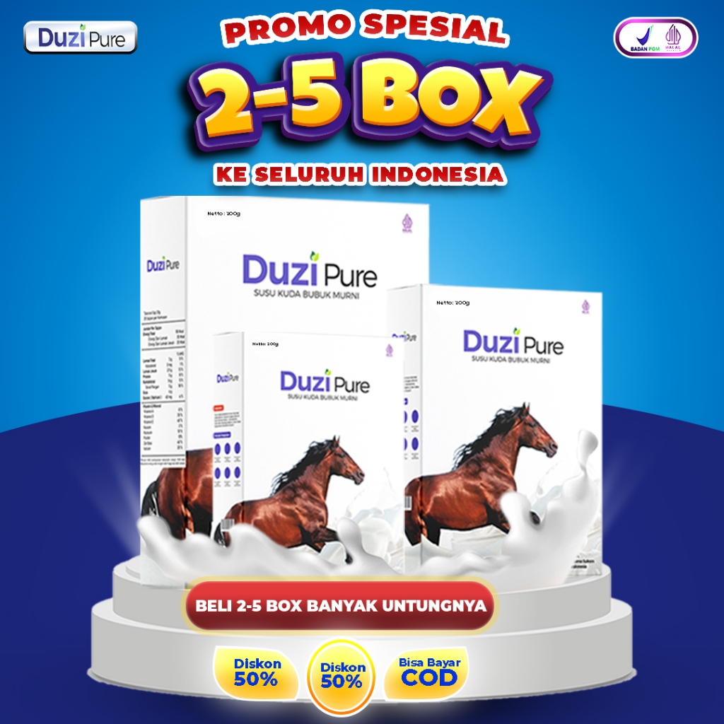 Jual Duzi Pure - Susu Kuda Lombok Bubuk 200 Gram 1 Box | Shopee Indonesia