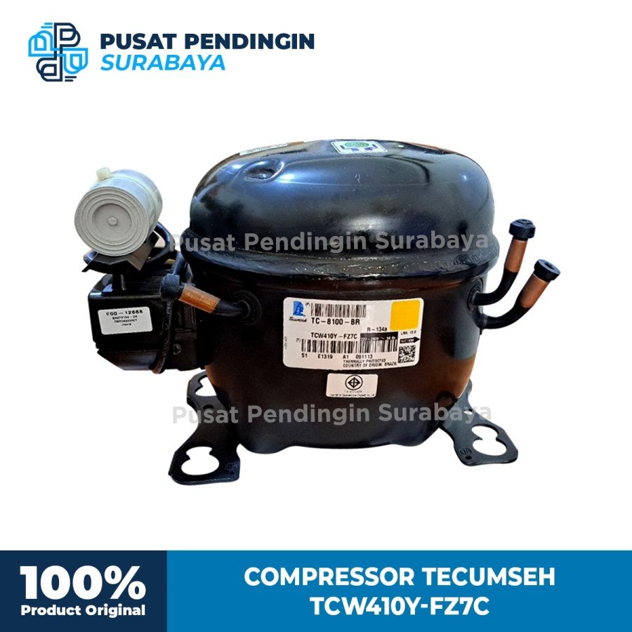 Jual COMPRESSOR TECUMSEH TCW410Y 1/3PK R134 - KOMPRESOR CHILLER SHOWCASE 1/3PK | Shopee Indonesia