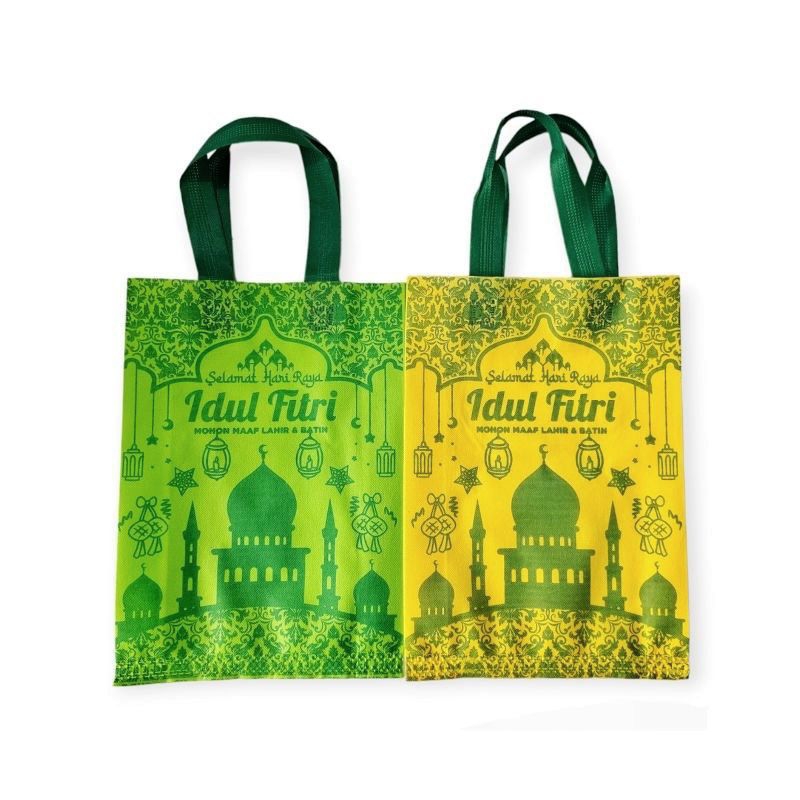 Jual Goodiebag lebaran / Tas kain Idul Fitri / Tas spunbond Lebaran ukuran 25 x 35 cm | Shopee ...