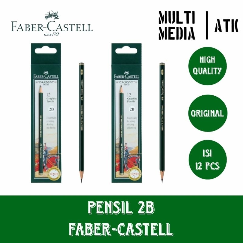 Jual [ORIGINAL] PENSIL / PENCIL 2B FABER-CASTELL ASLI | Shopee Indonesia