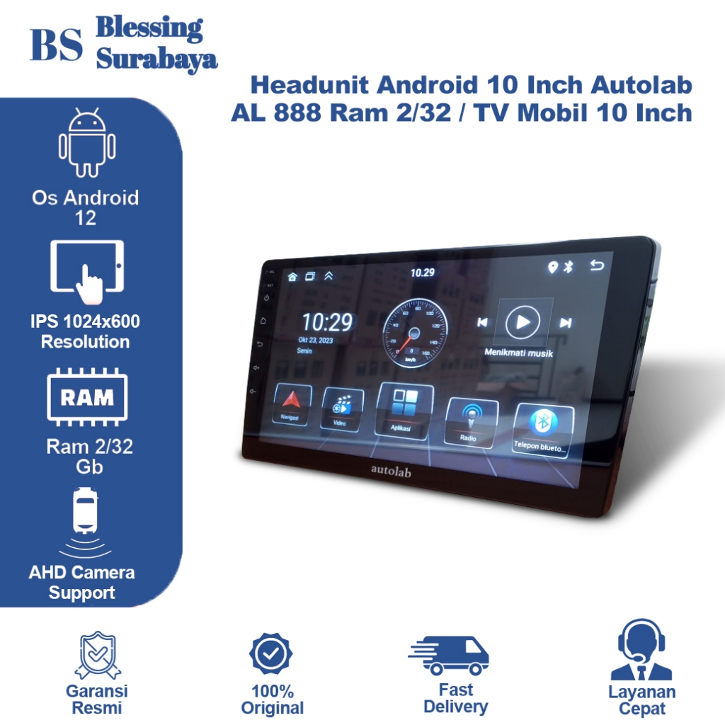 Jual Head Unit Android 9 Inch AUTOLAB AL-888 STAR RAM 2GB/32GB VIDEO OUT | Shopee Indonesia