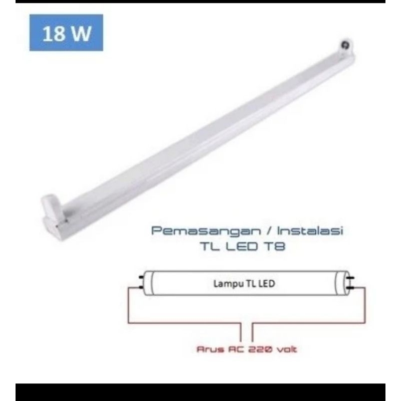Jual kap tl LED 18 wat t8 panjang 120 cm | Shopee Indonesia