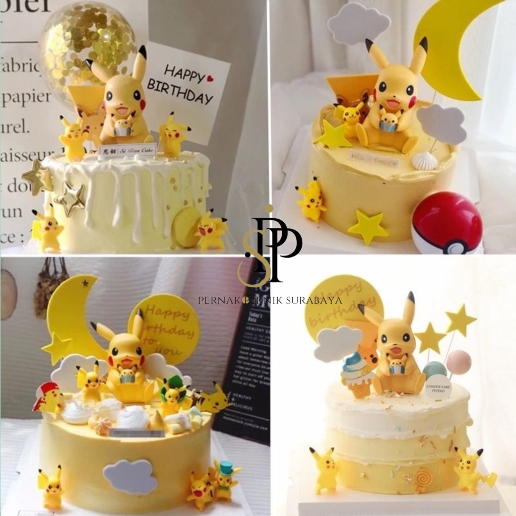 Jual [1 SET ISI 6] PIKACHU MINIATUR KUE TART CAKE DECORATION DEKORASI ...