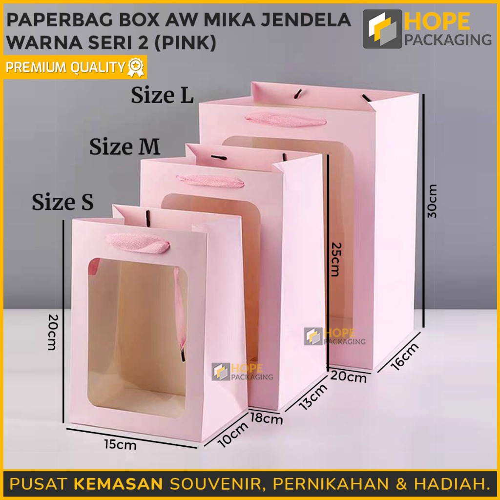 Jual Paper Bag AW Warna Seri 2 + Mika Jendela / Paper Box Aw / Kantong ...