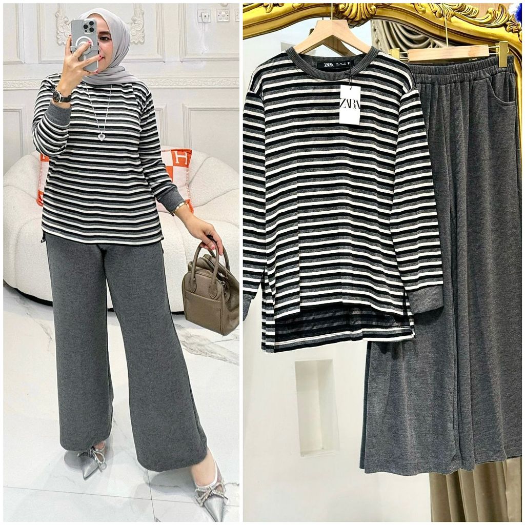 Jual SET AMMY SETCEL ZARA TERBARU SET KNIT SETELAN CELANA ORIGINAL ZARA ...