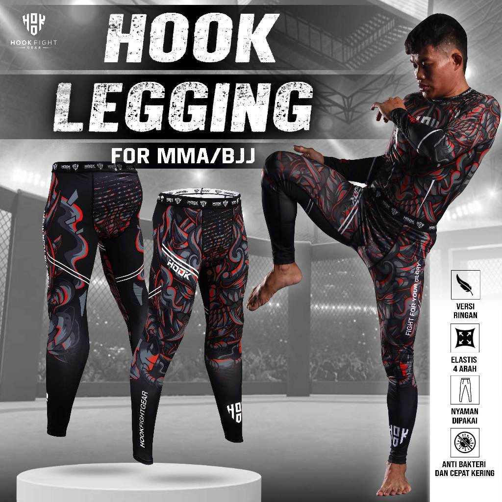 Jual Legging MMA BJJ Compression Pants Fight Spats Hook Camo Cage ...