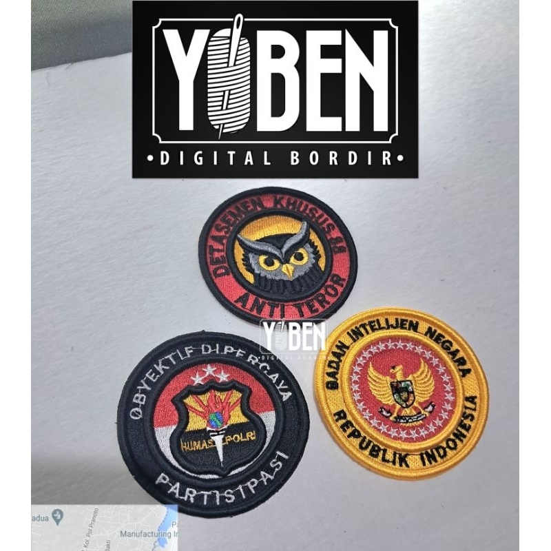 Jual Yoben Bordir - bordir atribut logo densus88 / logo bin / logo ...