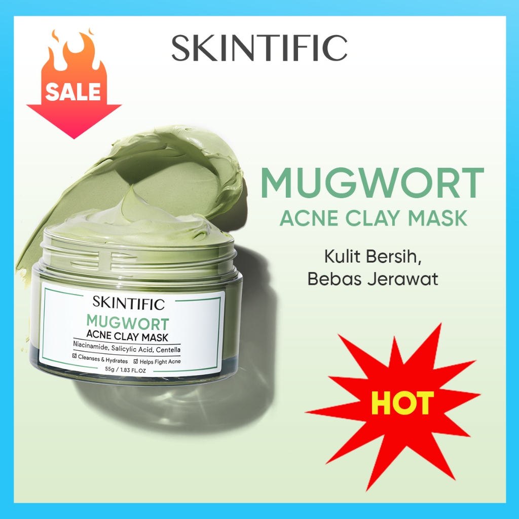 Jual [Mugwort Clay/Alaska Volcano Clay] BPOM Skintific Mud Mask Clay ...