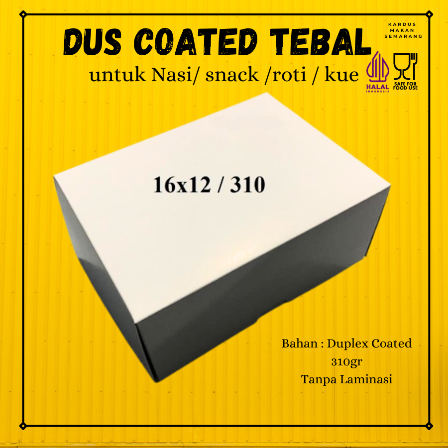Jual Dus Snack 16 x 12 x 7 Roti Kue Kardus Makanan Box Coated Tebal ...