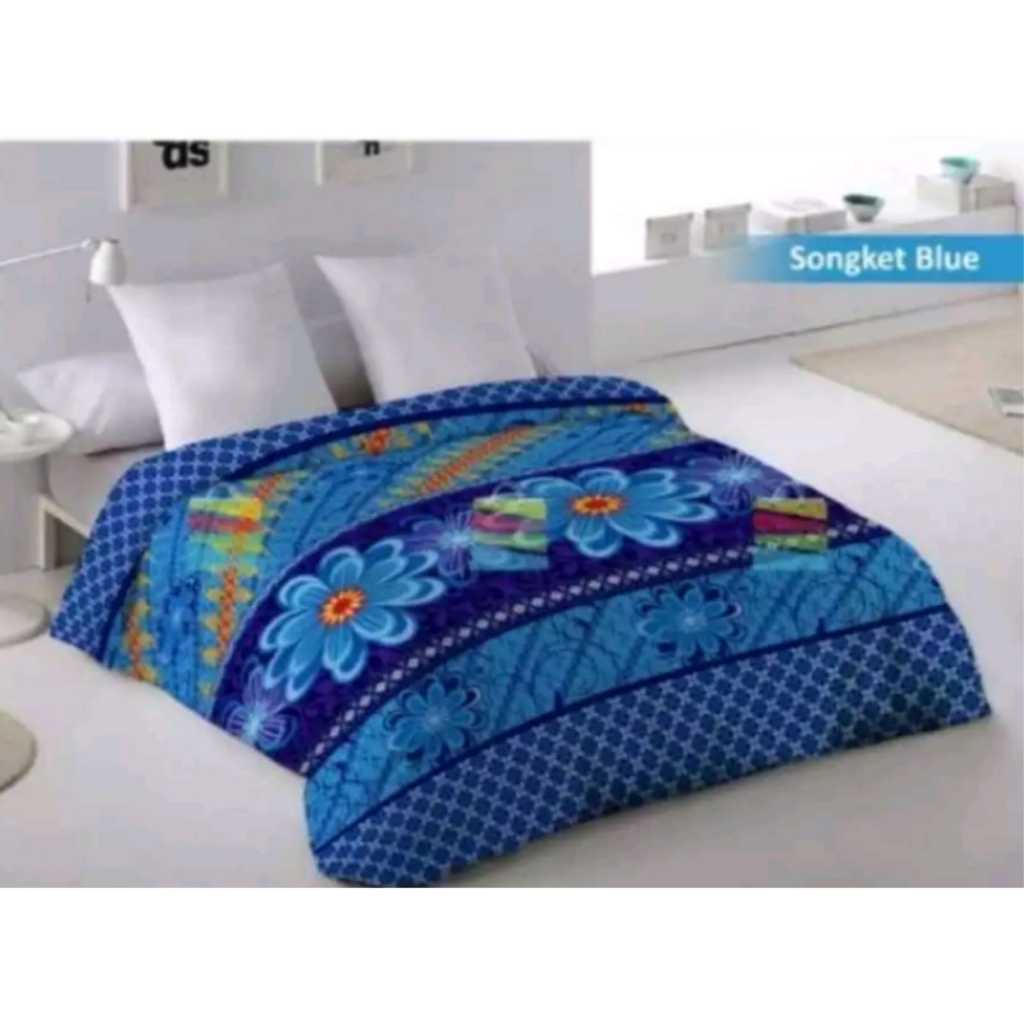Jual Selimut Fata Ukuran 200x200 Motif Songket Blue | Shopee Indonesia