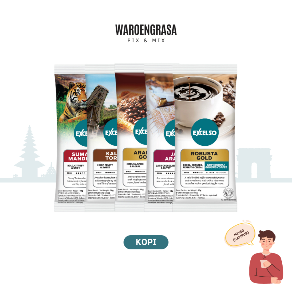 Jual Excelso Kopi Single Serving - Mixed Rasa - 5 Sachets | Shopee ...