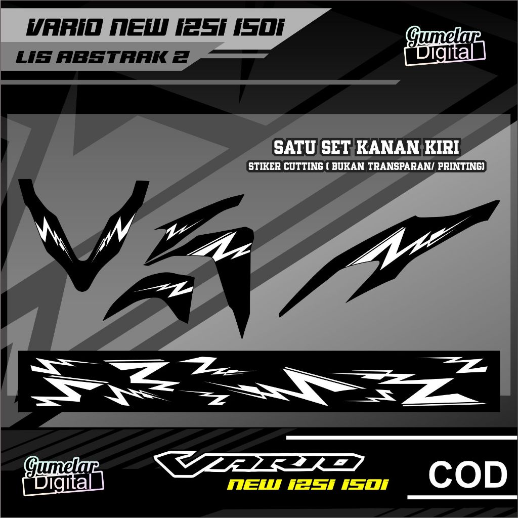 Jual CUTTING STIKER SIMPEL HONDA VARIO NEW 125I 150I LIS ABSTRAK 1 ...