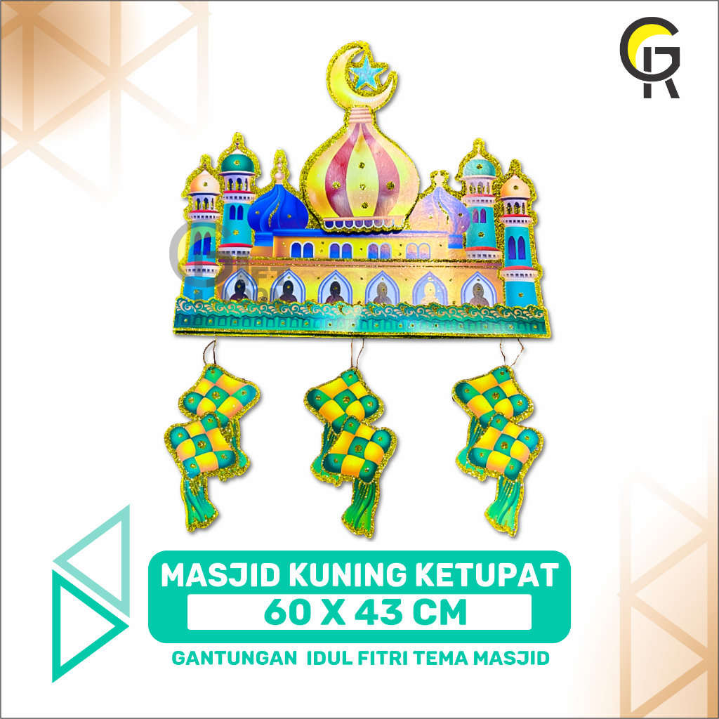 Jual Dekorasi Ornamen Hiasan gantung Pintu Lebaran Tema Masjid ...