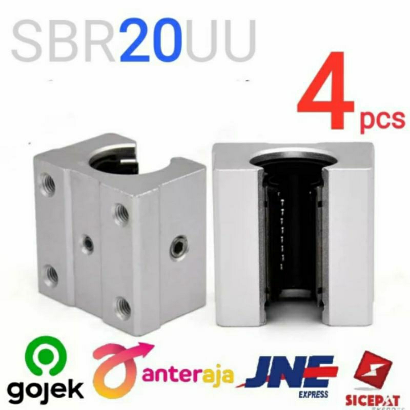Jual SBR20UU SBR20 SBR 20 linear guide bearing block sliding CNC rail ...