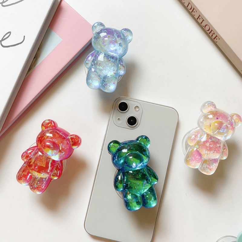 Jual PREMIUM Gummy Bear Jelly Glitter Pop Socket - GRIPTOK 3D DESIGN SUPER CUTE - PHONE HOLDER ...