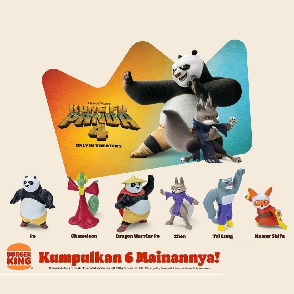Jual Mainan Anak Hadiah Kids Meal Burger King Kung Fu Panda Kungfu ...