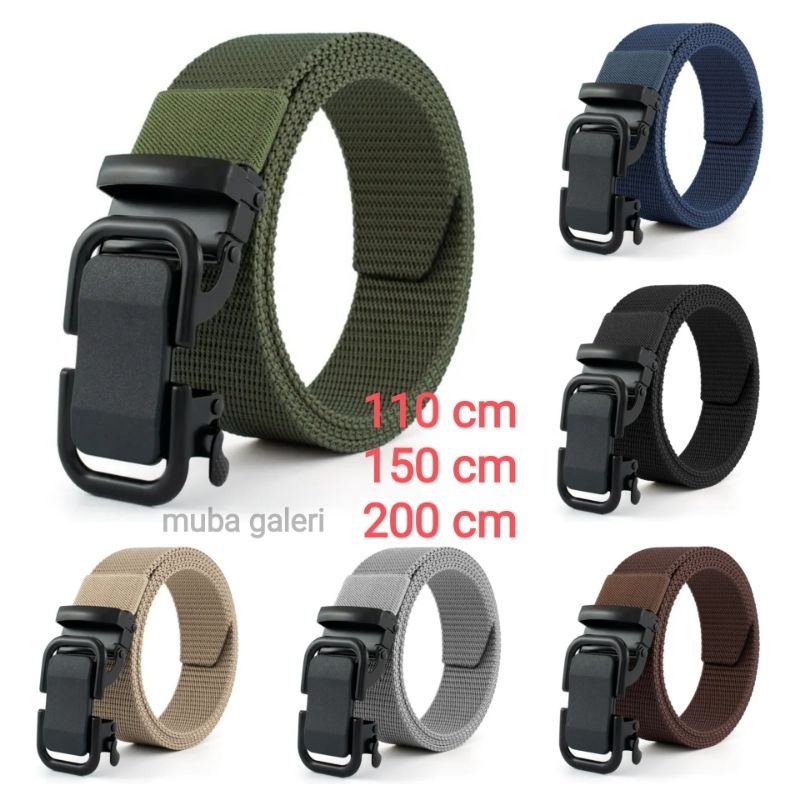 Jual IKAT PINGGANG PRIA JUMBO PANJANG 200 CM SABUK KANVAS TACTICAL OUTDOOR GESPER METAL FULL ...