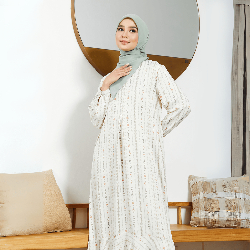 Jual Geela X Nesa Aqila - Mesya Ethnic Dress Cream (G.4225) - Dress ...