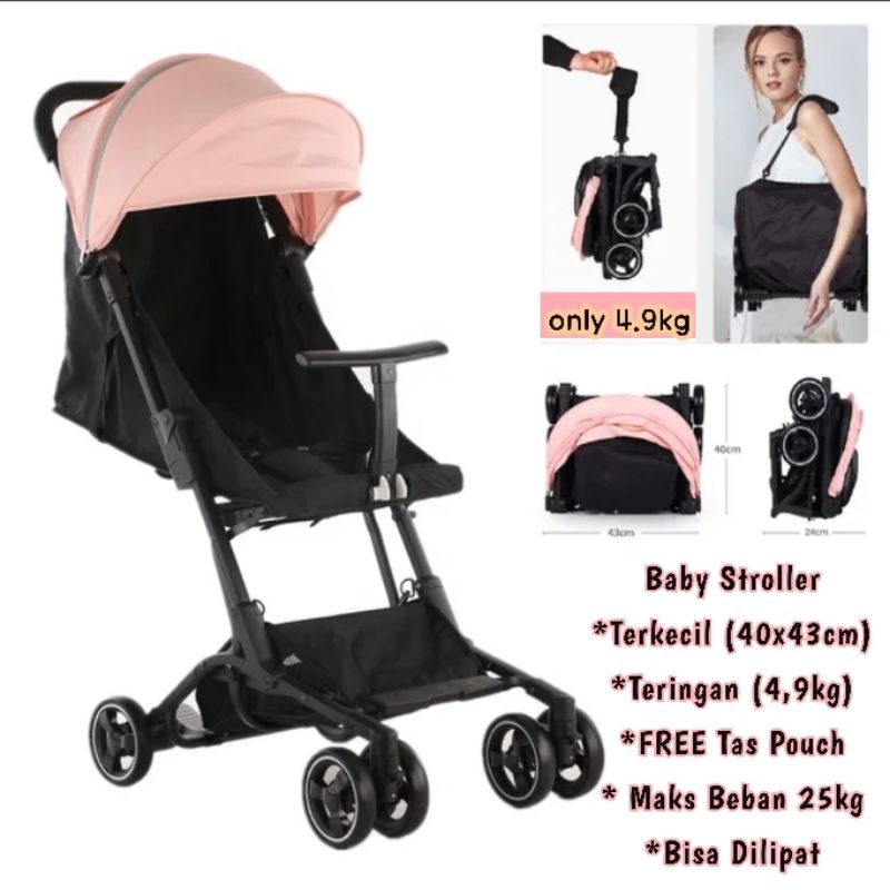 Jual Lightweight Baby Stroller Compact Cabin Size Fold Up only 4,9kg ...