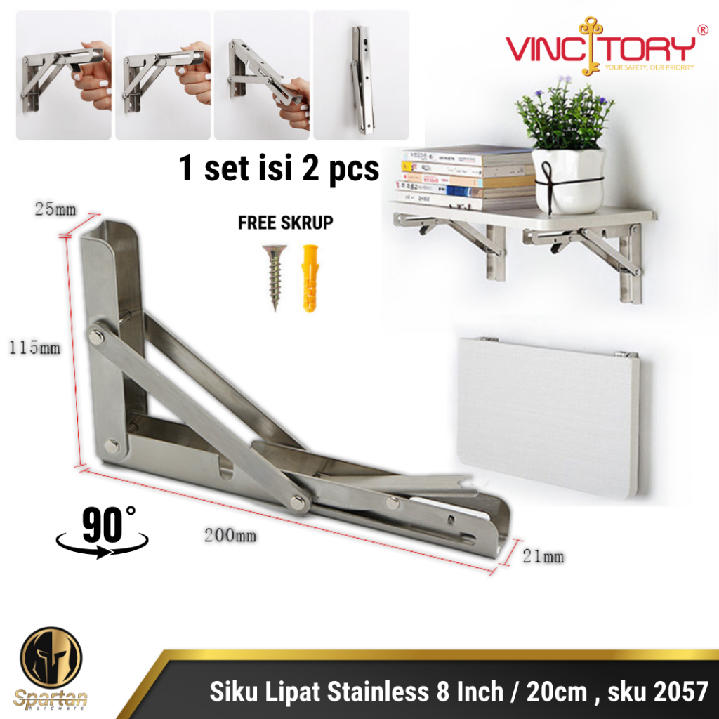 Jual Siku Lipat Rak Dinding Meja Stainless Minimalis / Bracket Siku ...