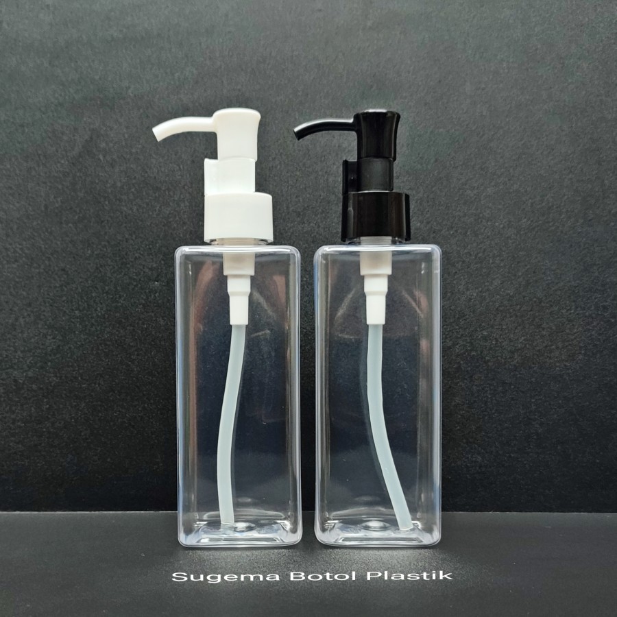 Jual Botol Pump 250ml Kotak Bening Plastik Pet / Botol Kemasan Sabun Cair 250 Ml Pump Luxury ...