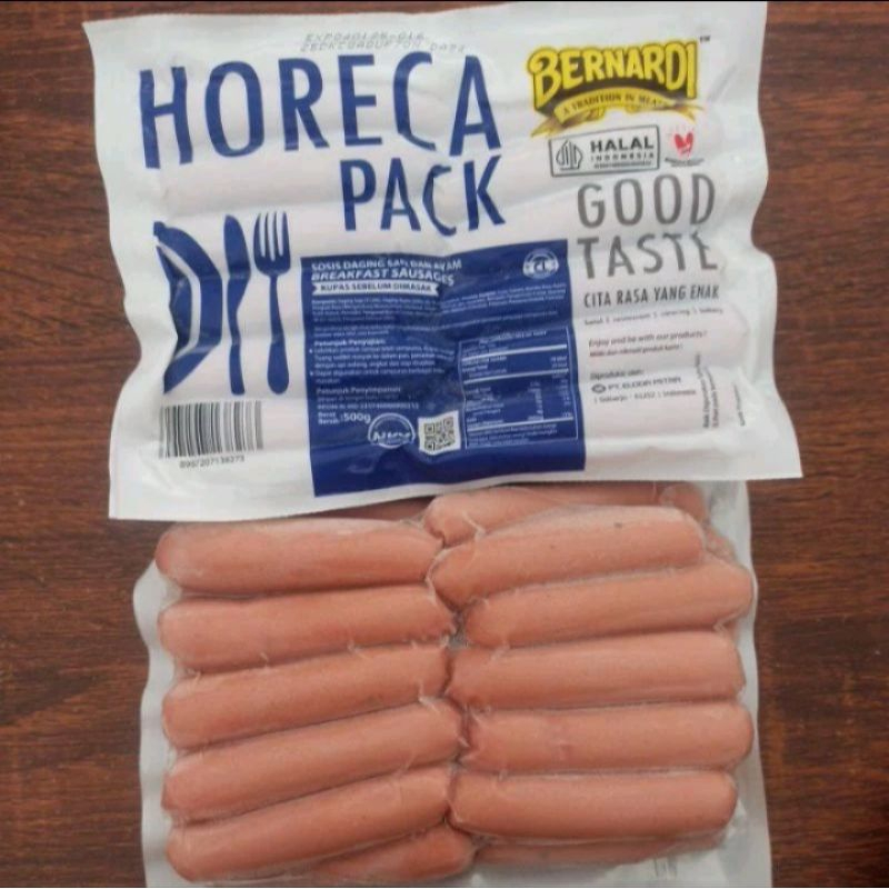 Jual SOSIS SAPI HORECA BERNARDI CL 500GR | BERNARDI BEEF SAUSAGE CL 500G | GOOD TASTE! | Shopee ...