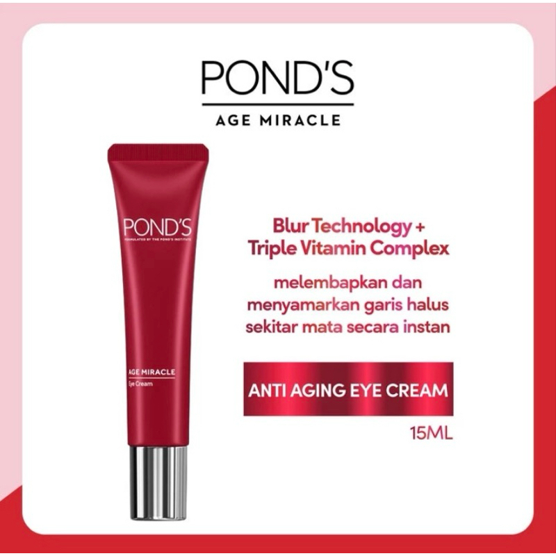Jual Ponds Age Miracle Eye Cream Anti Aging+Glowing with Retinol ...