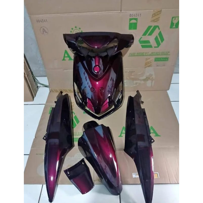 Jual Cover full body halus Yamaha Mio smile warna moonlight red ...
