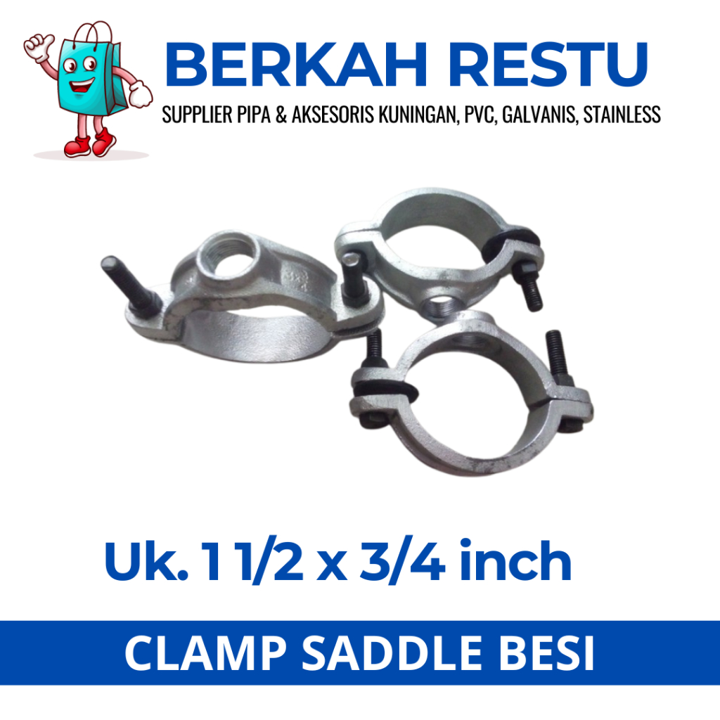 Jual Clamp saddle GI / Klem sadel Besi ukuran 1 1/2 x 3/4 Inch | Shopee ...