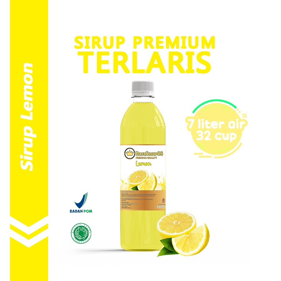 Jual Sirup Premium Rasa Lemon Minuman Sirop Flavour Syrup Halal 640 ml ...