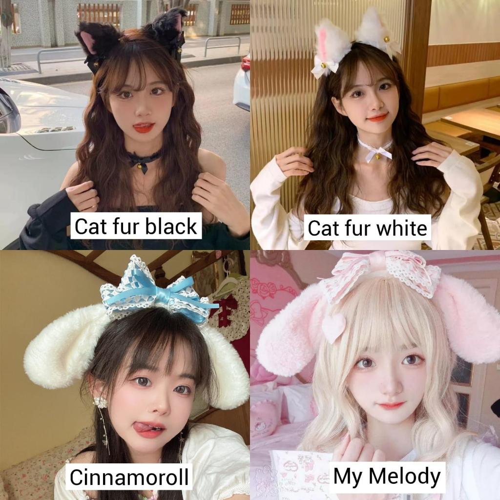 Jual BANDO KAWAII NEKO MIMI FUR CINNAMOROLL MY MELODY | Shopee Indonesia