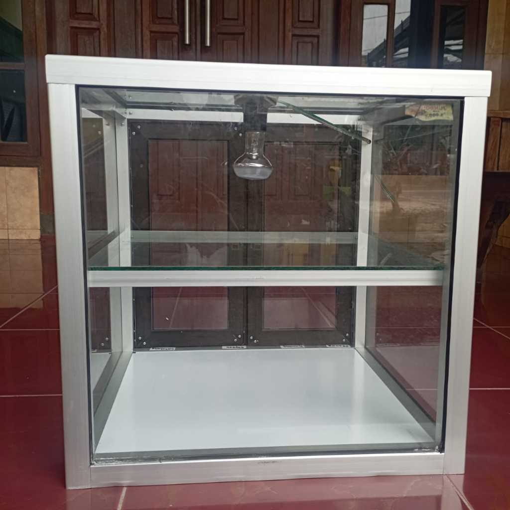 Jual Etalase Kaca Aluminium Kotak 50x50cm Ayam Chicken Katsu Booth ...