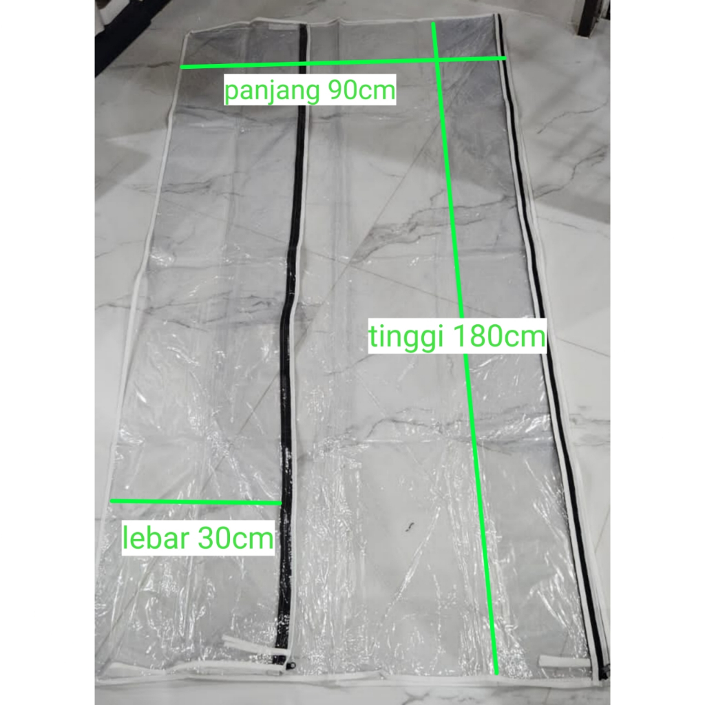Jual sarung plastik rak besi anti debu ukuran 92x42x180cm dan ...