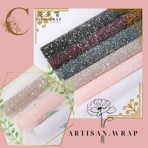 Jual [LEMBAR] Flower Wrapping Jaring Mesh Snow Tile Sparkling Net 50 cm ...