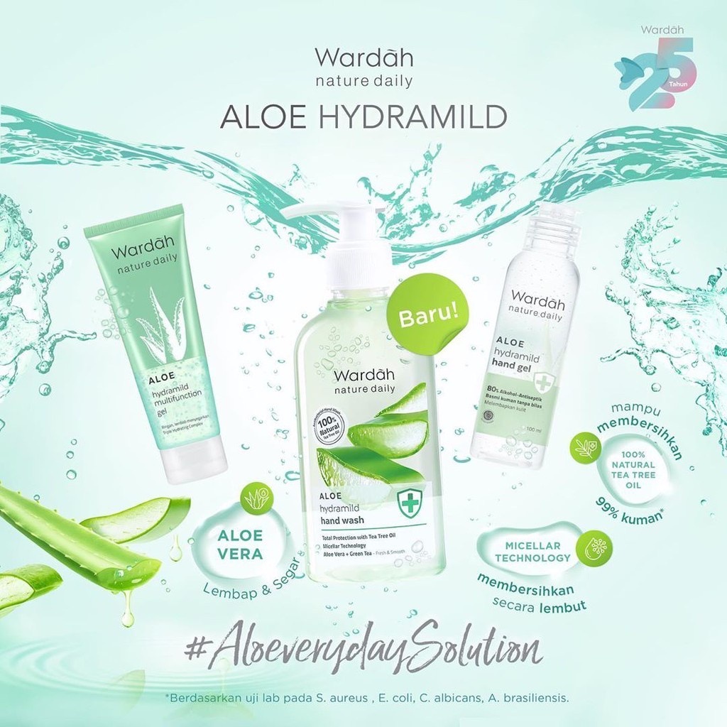 Jual WARDAH Nature Daily Aloe Hydramild Indonesia / Facial Wash Essence ...
