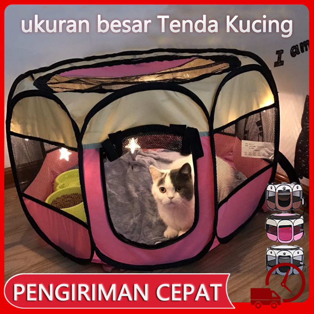 Jual [COD]Kandang Kucing Besar Tenda Kucing Kandang Lipat Portable ...