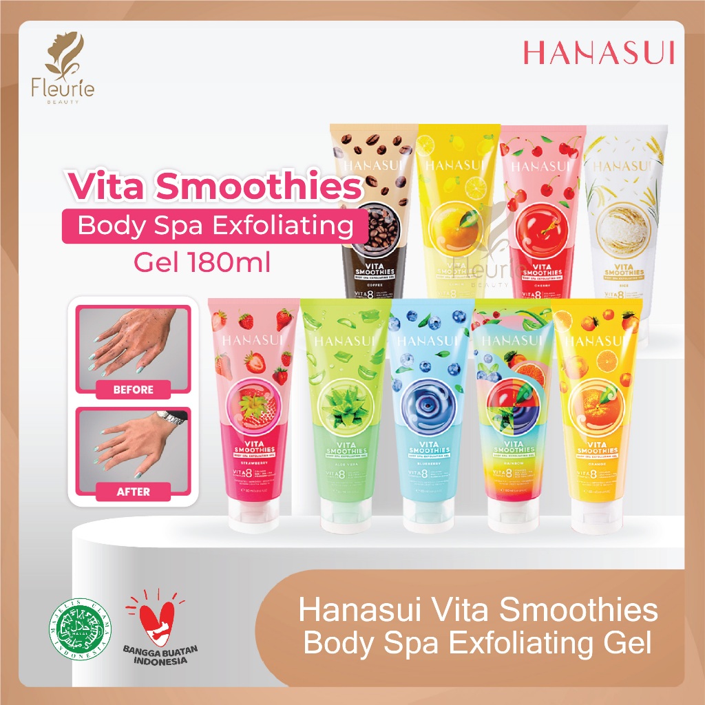 Jual Hanasui Vita Smoothies Body Spa Exfoliating Gel 180ml - Gel Pembersih Halal Scrub Peel ...