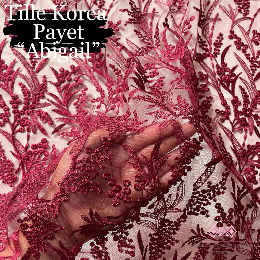 Jual Kain Tille Brokat Korea Full Payet Akar Motif ABIGAIL NEW 2024 ...