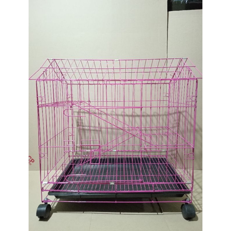 Jual kandang atap model rumah pake roda ukuran 40×60cm | Shopee Indonesia