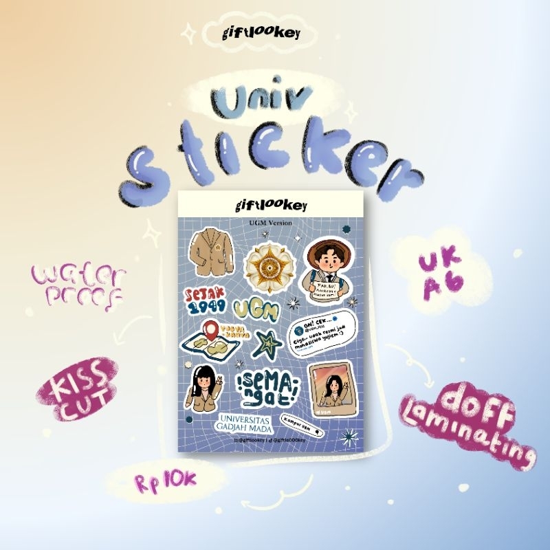Jual [UGM] Sticker Universitas/Sticker Lucu/Sticker Aesthetic/Sticker ...