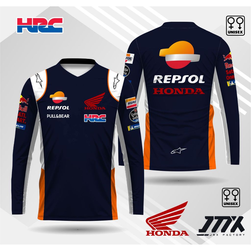 Jual jersey crew team honda hrc motogp baju team honda kaos racing free ...