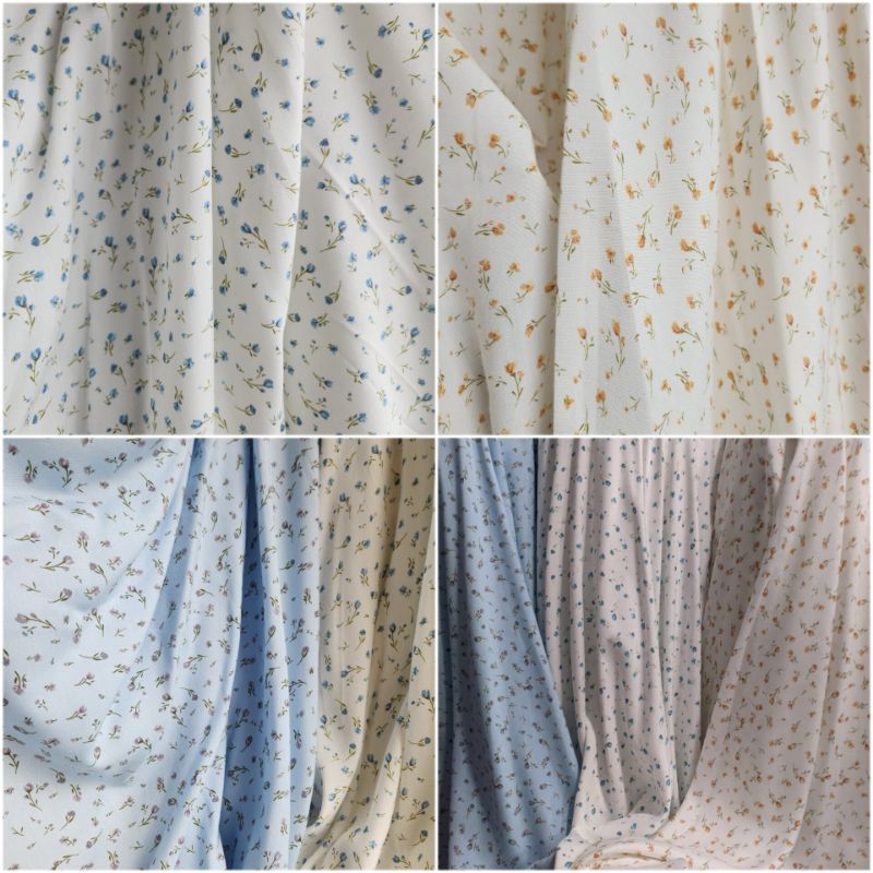Jual kain katun rayon motif kecil kecil (harga tertera 0,5m) | Shopee ...
