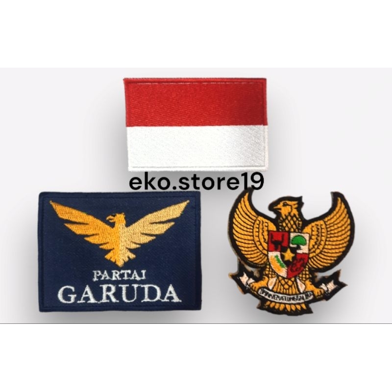 Jual BADGE LOGO PARTAI GARUDA , GARUDA DAN BENDERA BORDIR KOMPUTER ...