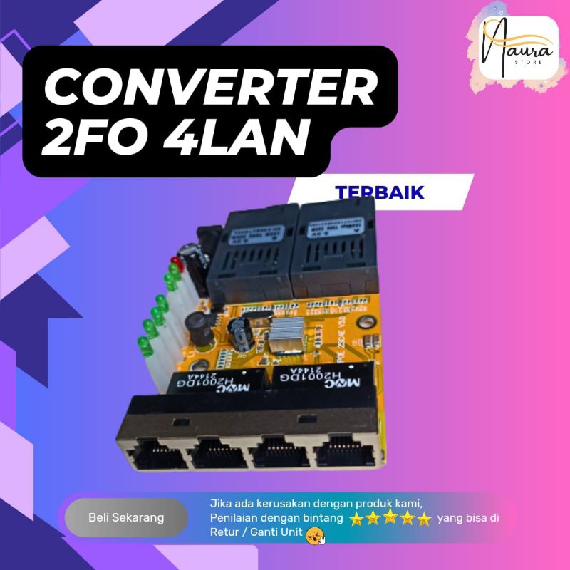 Jual Media Converter 2FO 4Lan 10/100Mbps Board Only | Shopee Indonesia