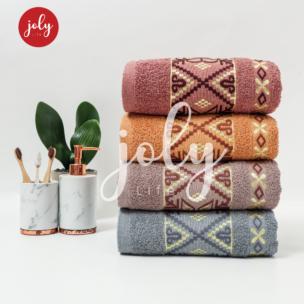 Jual Handuk Mandi Katun Flora (70cm x 140cm) | Import | Bisa Custom ...