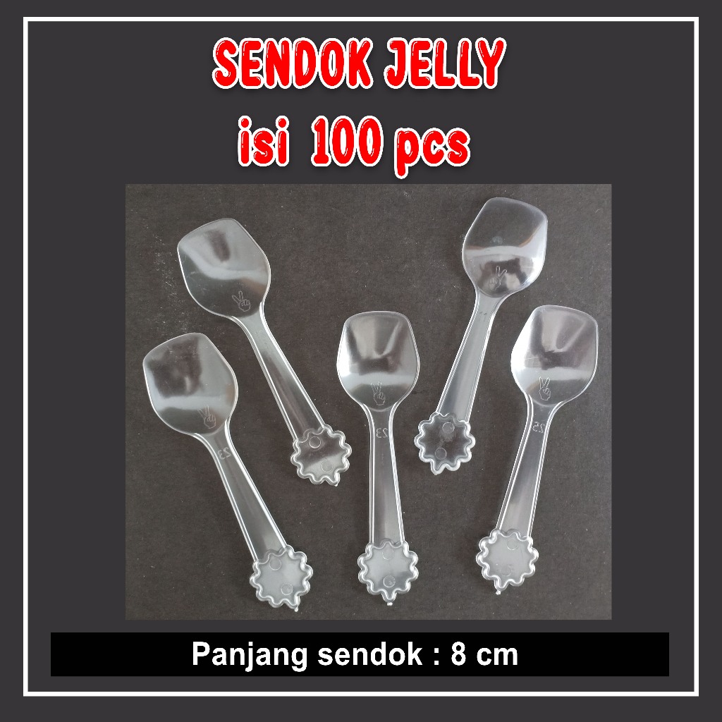 Jual (isi 100) Sendok Jelly Pudding Agar Agar Warna Sendok | Shopee ...