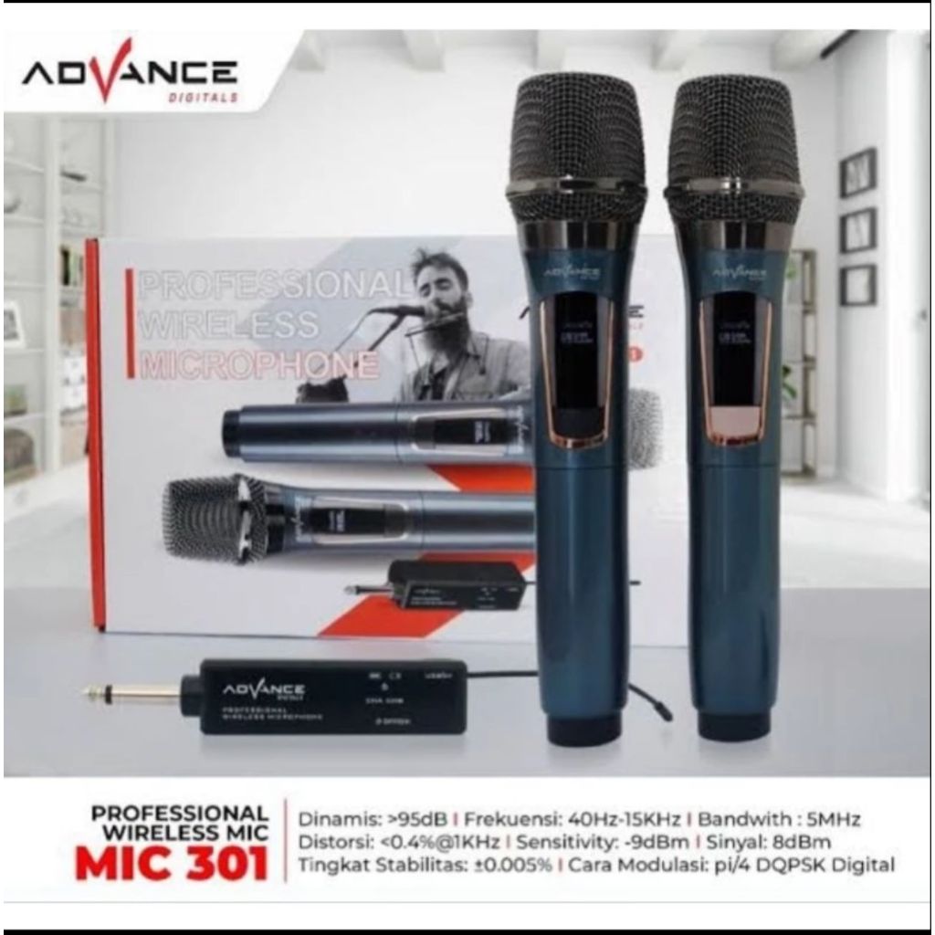 Jual Advance MIC-301 Double Digital Mic Wireless Microphone | Shopee ...